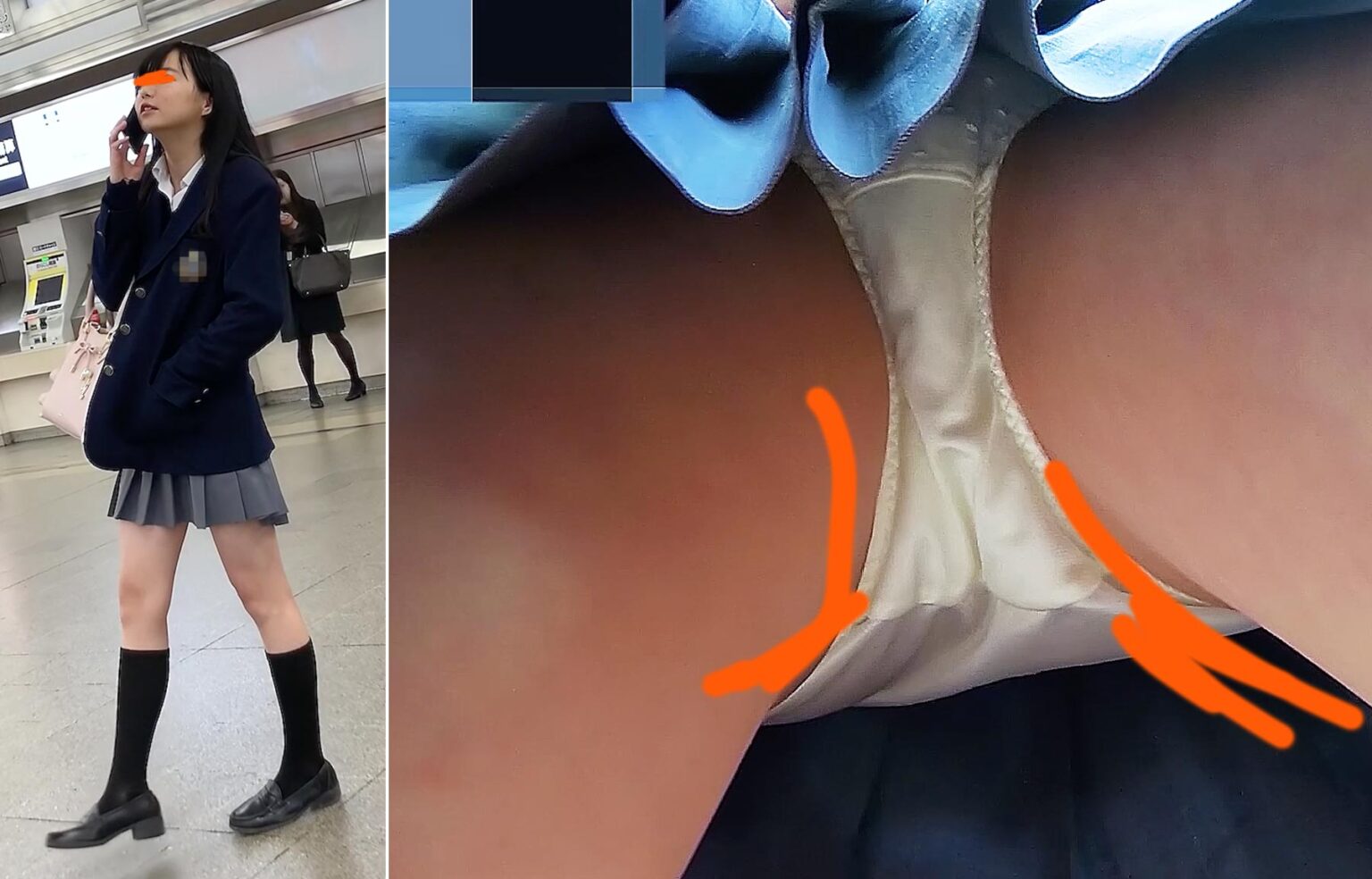 【HONEYsPOT】JK顔出し！あの激カワJKちゃんと再会！今度はサテン地白Pに撃沈！！ | 君のパンツは。